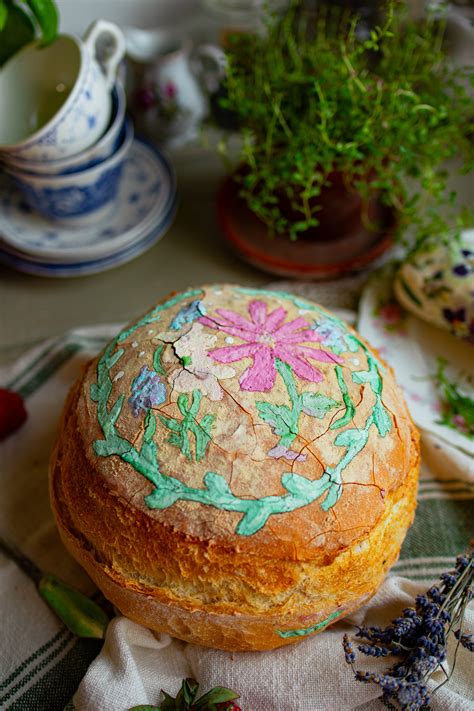 Whimsical Spring Floral Painted Country Loaf Bread Recipe — Under A Tin