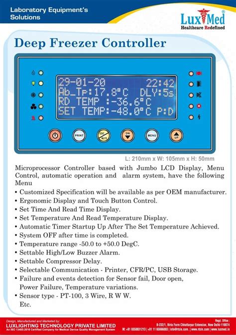 Luxmed Dfrc011 Deep Freezer Microcontroller Board At ₹ 7500piece In