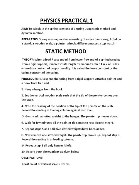 Spring Constant Pdf Weighing Scale Oscillation