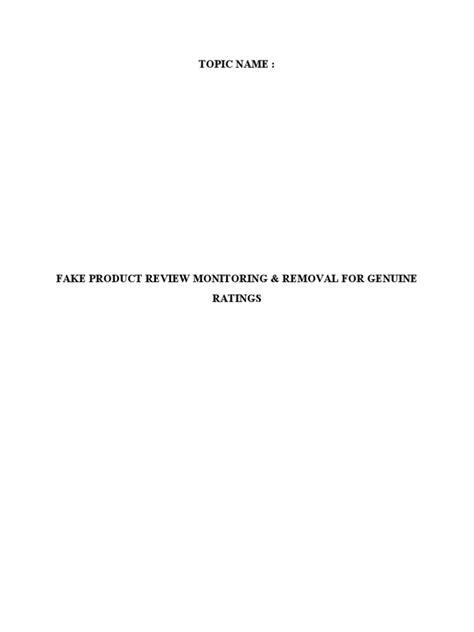Fake Product Review Monitoring And Removal For Genuine Ratings Pdf Email Spam Internet