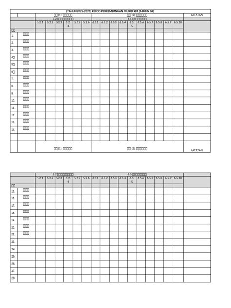 2025 2026 Borang Transit Rbt Tahun 6 Pdf