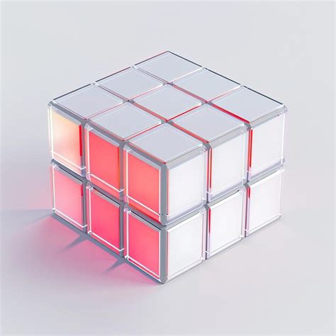 A Cube Made Of Cubes With Red And White Cubes Premium Ai Generated Image