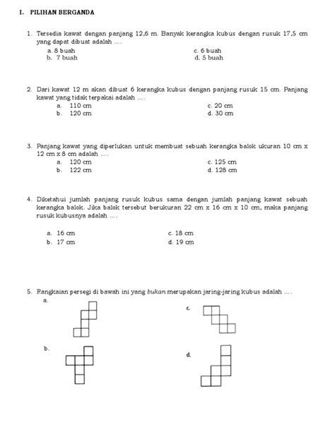 Kisi Kisi Kelas 8 Math Pdf