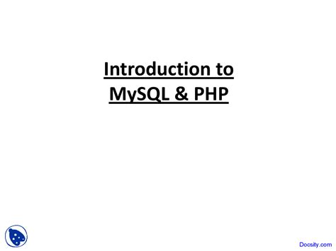 Introduction To My Sql Data Base Management System Lecture Slides Slides Database