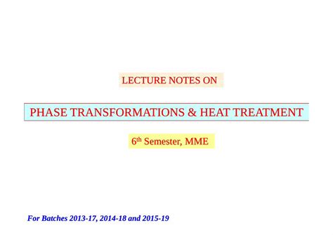Pdf Phase Transformations And Heat Treatment Lecture Dokumentips