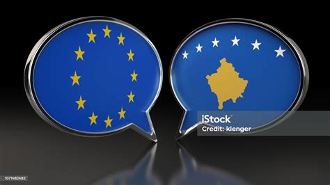 연설 거품과 유럽 연합 및 코소보 플래그입니다 3 차원 일러스트 레이 션 0명에 대한 스톡 사진 및 기타 이미지 0명 3차원 형태 Eurozone Istock
