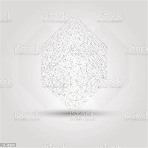Cube From Messy Connected Dots Stock Illustration Download Image Now 2015 Abstract