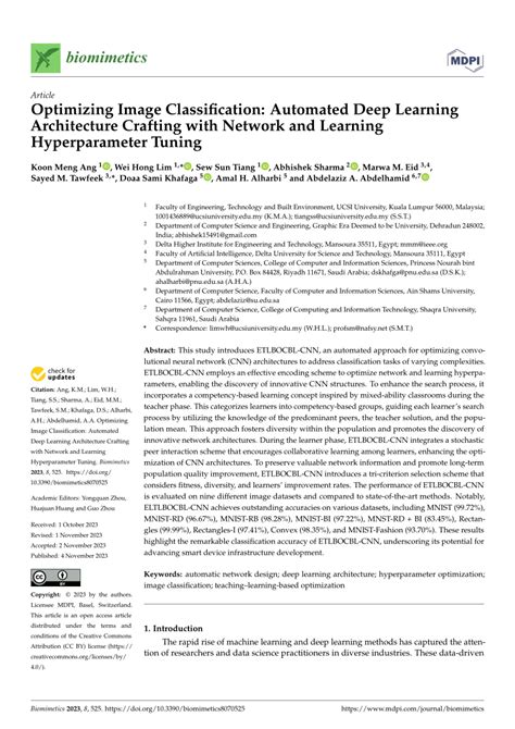 Pdf Optimizing Image Classification Automated Deep Learning Architecture Crafting With