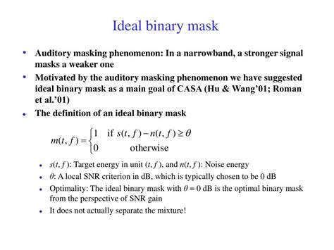 Ppt Robust Automatic Speech Recognition By Transforming Binary