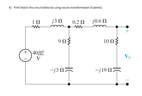solved 4 find vo t in the circuit below by using source