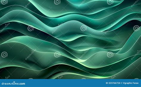 Abstract Green Wave Pattern Background Fluid Shapes Artwork Modern Digital Art Concept Stock