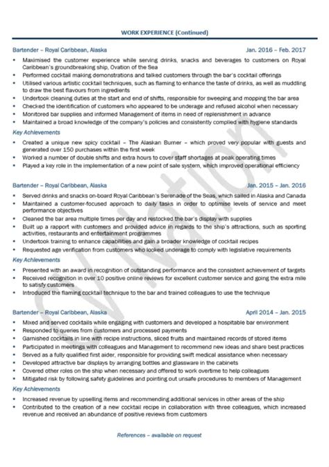 Cruise Ship CV Example And CV Writing Guide Guided Writing Cv Examples Job Cv