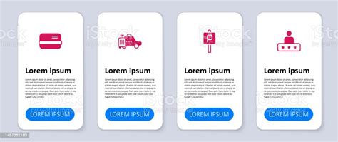 택시 서비스 등급 주차 자동차 및 신용 카드를 설정합니다 비즈니스 인포그래픽 템플릿입니다 벡터 거리에 대한 스톡 벡터 아트 및 기타 이미지 Istock