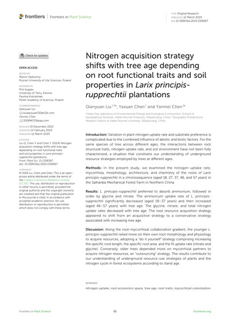 Pdf Nitrogen Acquisition Strategy Shifts With Tree Age Depending On