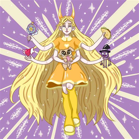 Иллюстрация звездочка против сил зла в стиле 2d детский персонажи