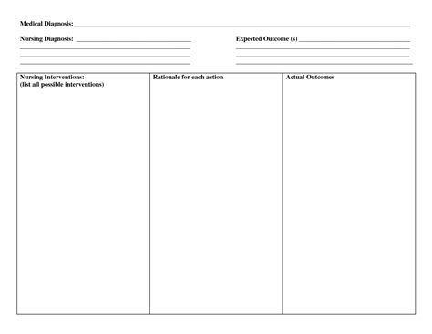 Blank Care Plan Template Best Templates Resources