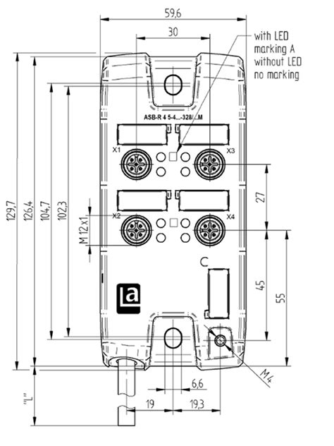 Lumberg Automation 4 Port 4 Pin 5 M Passive M12 Distribution Block