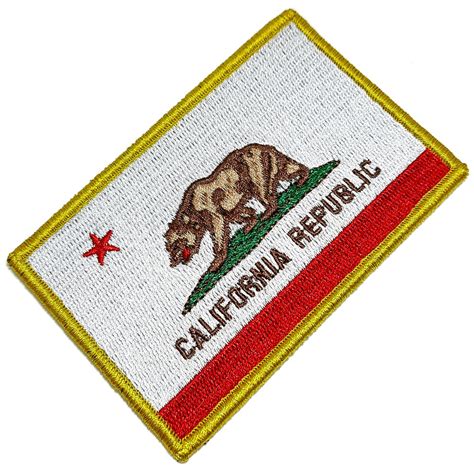 California Usa State Embroidery Flag Patch With Hook Velcro®️ 4″×267