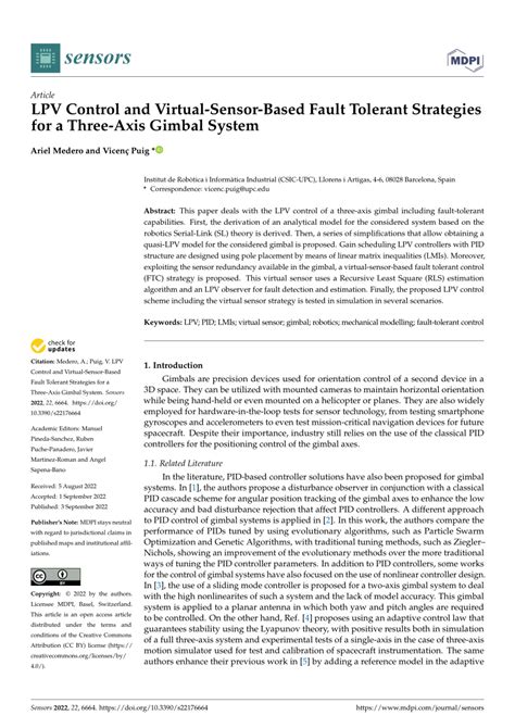 Pdf Lpv Control And Virtual Sensor Based Fault Tolerant Strategies