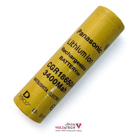 باتری لیتیوم یون 37v سایز 18650 ظرفیت 3400mah برند Panasonic ولتاتک