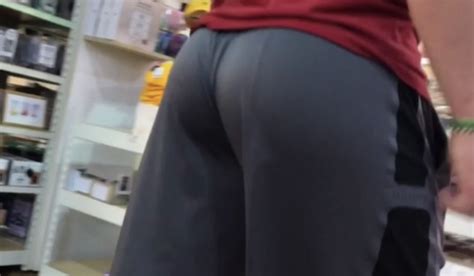 Straight Guy With Fat Tight Ass In Shorts Walks In Mall