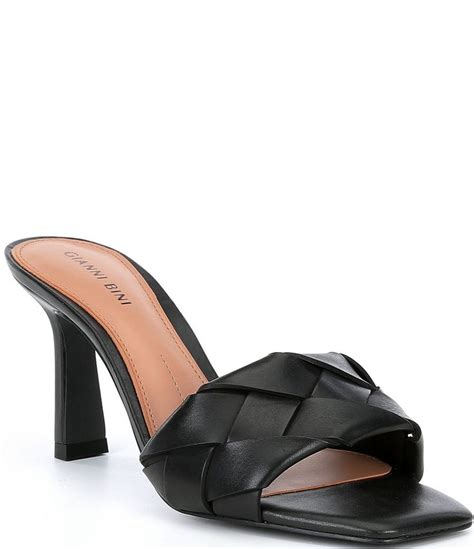 Gianni Bini Alonia Square Toe Woven Leather Sandals Dillards Woven Leather Sandals Leather