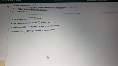 Solved Consider The Function Fx−2x24x−6 A Determine
