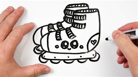 How To Draw A Cute Roller Skates Easy Drawing On A Whiteboard Youtube