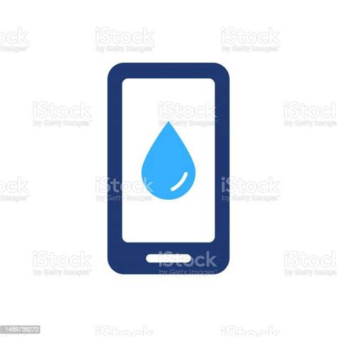 물 음료 알림 실루엣 아이콘입니다 휴대 전화에 대한 매일 물 추적기의 응용 프로그램 음료 복용량을 상기시키는 응용 프로그램이있는 스마트 폰 물 플래너 색상 아이콘입니다 벡터