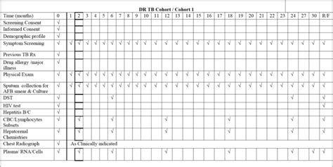 Schedule Of Investigations In The Dr Tb Cohort 1 From Study Protocol Download Scientific