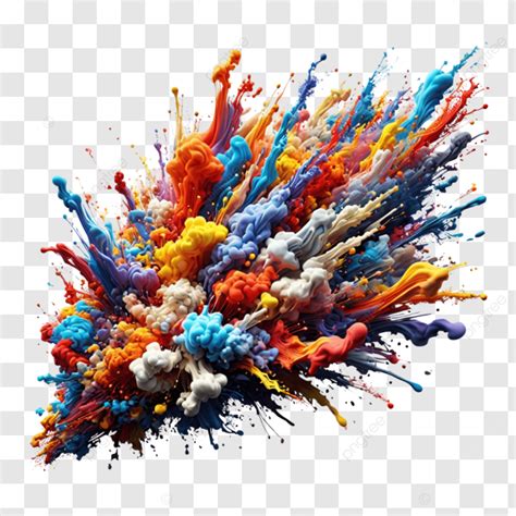 화려한 페인트가 흰색 배경에 튀어 나와 추상 미술 주제 현대 그림과 창의적인 그래픽 디자인에 적합합니다 다채로운 페인트 튀김 생생한 컬러 버스트 동적 페인트 폭발