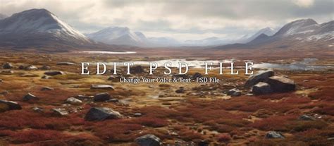 Premium Psd Tundra Landscapes Above Arctic Circle