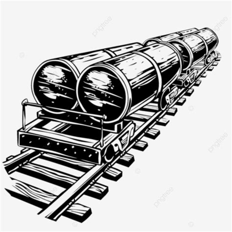 철도 차량 철도 선로에 있는 기름 통은 복고풍의 목판화 스타일로 흑백으로 분리되었습니다 복고풍 목판화 통 Png 일러스트 및 이미지 에 대한 무료 다운로드 Pngtree