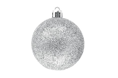 Bola De Navidad Plateada Aislada En Un Fondo Transparente Foto Premium