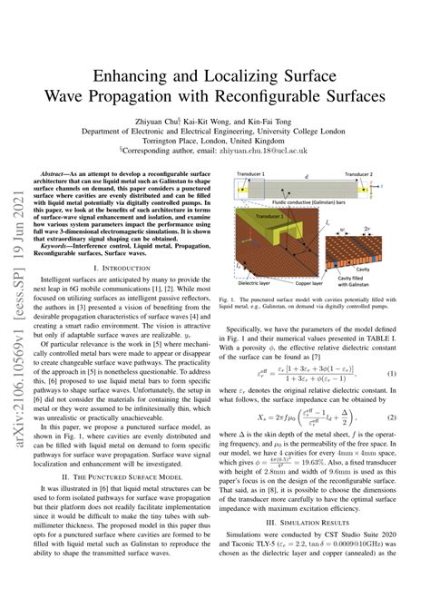 Pdf Enhancing And Localizing Surface Wave Propagation With Reconfigurable Surfaces