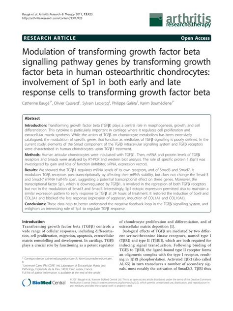 Pdf Modulation Of Transforming Growth Factor Beta Signalling Pathway Dokumen Tips