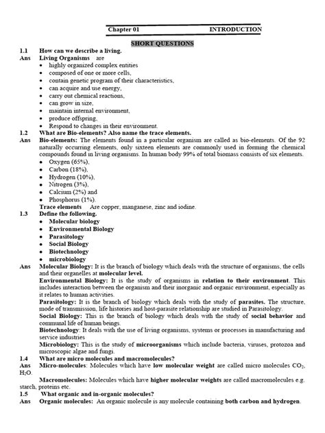 Chapter 01 Introduction To Biology Download Free Pdf Biology Genetically Modified Organism