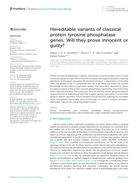 Ont Cell Dev Biol2023 Pdf Single Nucleotide Polymorphism Mutation