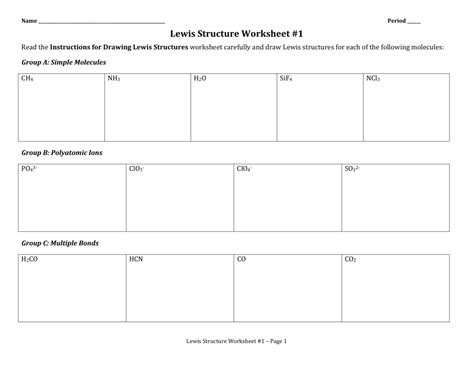 Lewis Structure Worksheet With Answers E