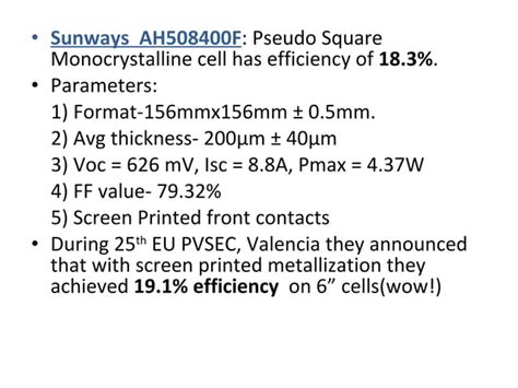 Metallization Techniques For High Efficiency Solar Cells Ppt