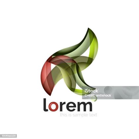 겹치는 부드러운 모양으로 만든 추상적인 기하학적 로고 0명에 대한 스톡 벡터 아트 및 기타 이미지 0명 고리 사슬 곡선 Istock