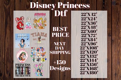 Disney Princess Dtf Gang Sheet Disney Princess Ready To Press