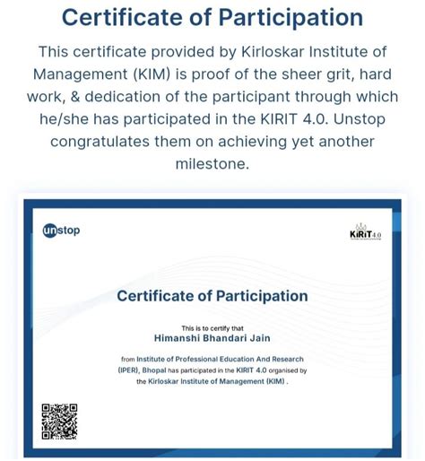 Himanshi Jain On Linkedin Kirit4 Kirloskarinstitute Kim Achievement Continuouslearning