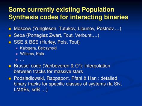 Ppt Population Synthesis With Dynamics Powerpoint Presentation Free Download Id6933885