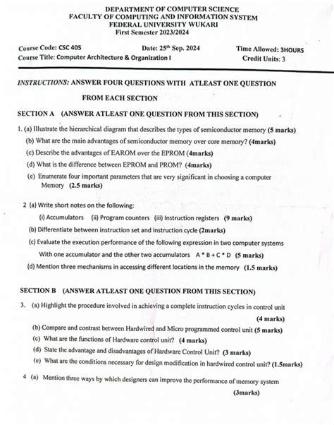Department Of Computer Science Faculty Of Computing And Information Syste