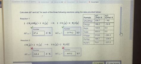 Solved Calculate Delta S And Delta G For Each Of The Three Chegg Com