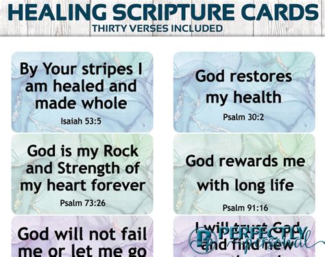Printable Healing Scripture Verse Cards Healing Bible Verse Promises