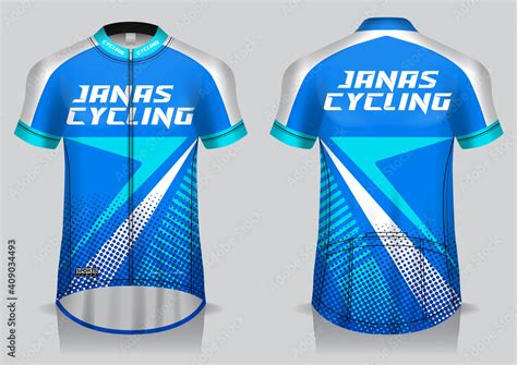 Jersey Cycling Template Design Uniform Front And Back View Stock Vector