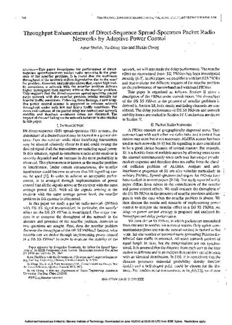 Pdf Throughput Enhancement Of Direct Sequence Spread Spectrum Packet