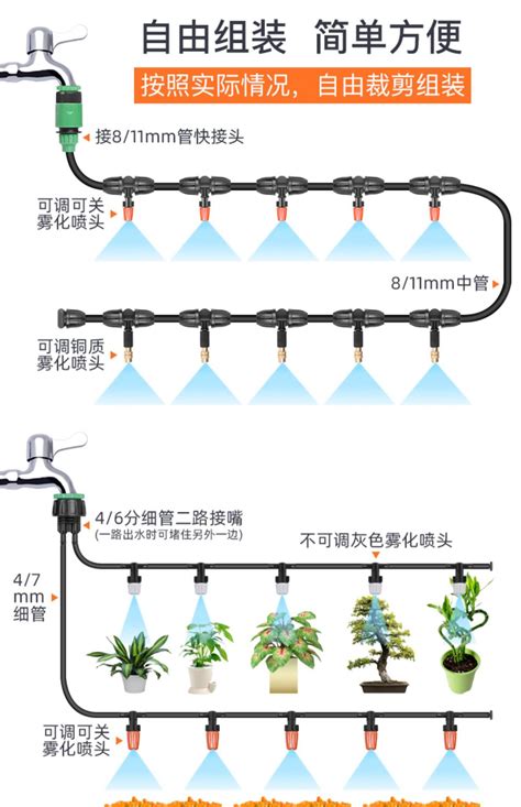 自动浇花雾化微喷微雾农用喷雾器浇水喷淋降温除尘园林灌溉系统 阿里巴巴